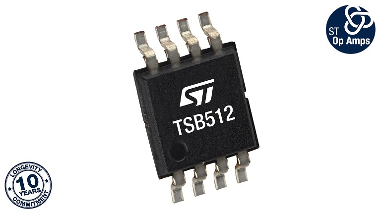 STMicroelectronics TSB512 Rail-to-rail inputs and outputs | Avnet Silica